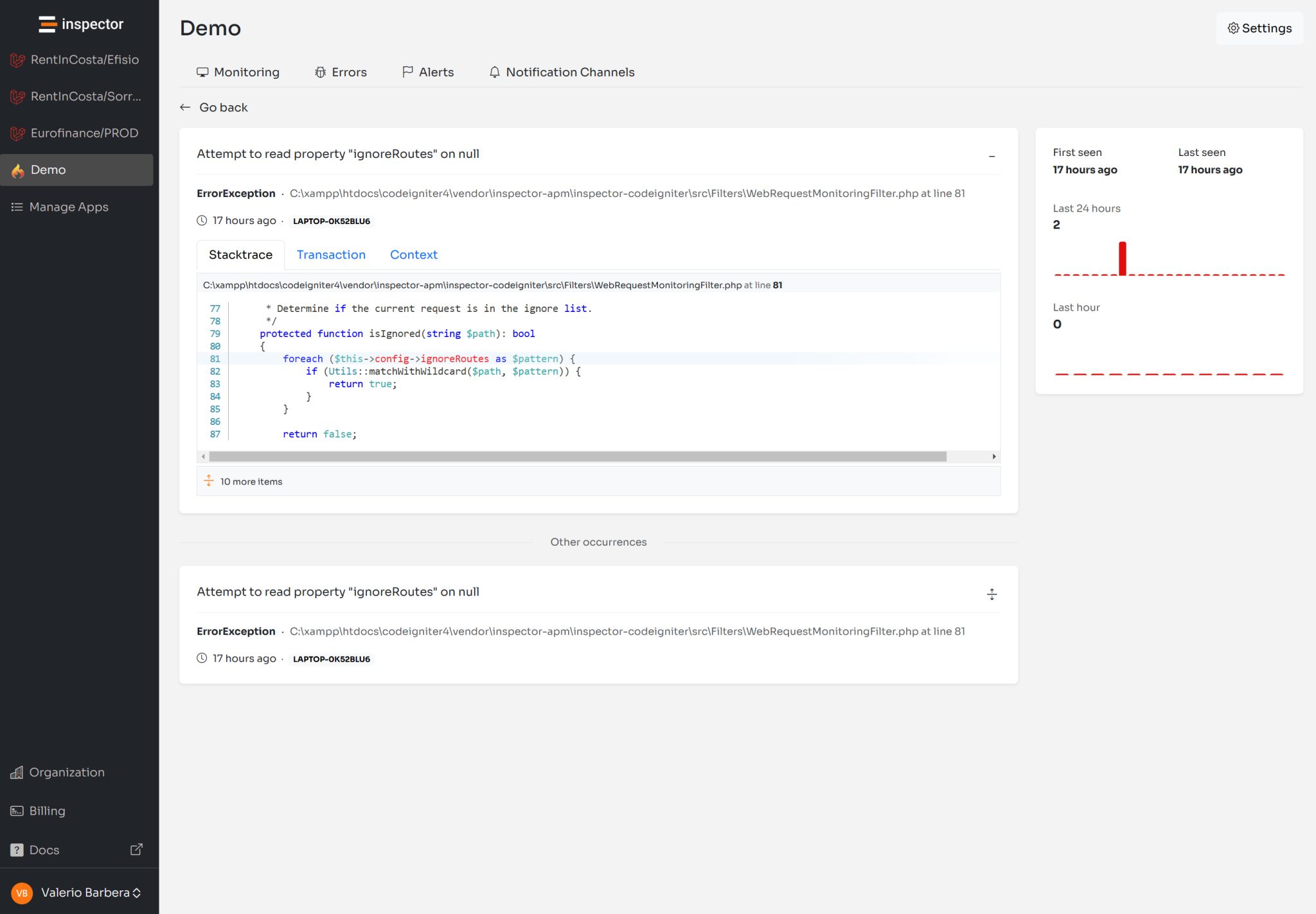 CodeIgniter monitoring library - Instant Insights and zero configurations